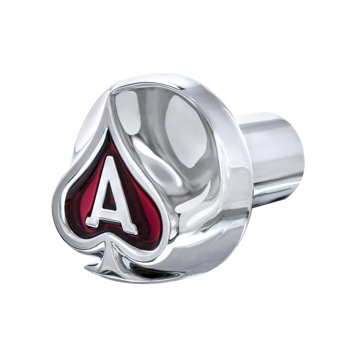 truck.upauto.com: Ace Of Spades Air Valve Knob - Chrome With Red Inlay