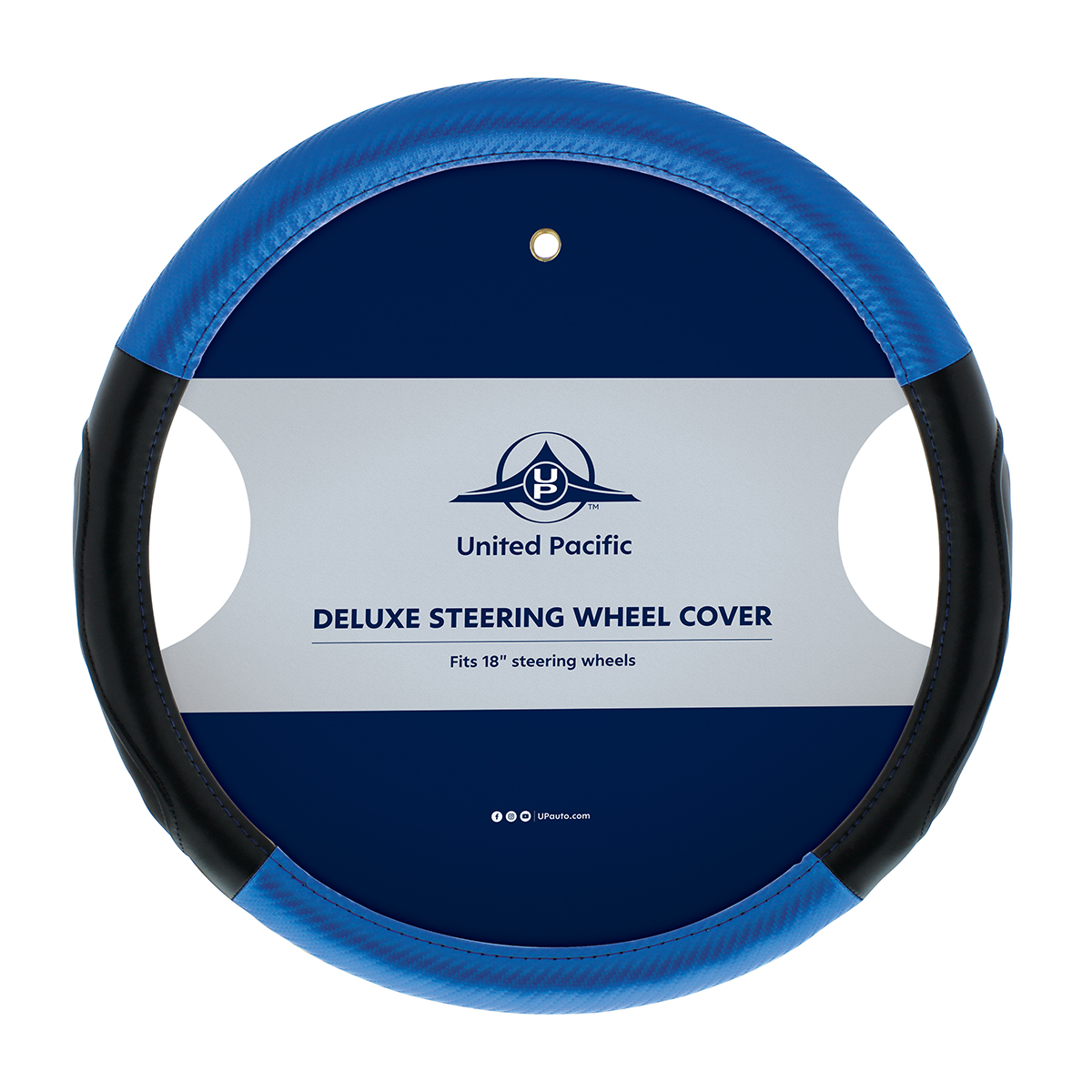 truck.upauto.com: 18" Carbon Fiber Pattern Steering Wheel Cover - Blue ...