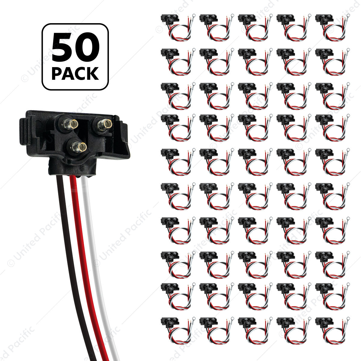 truck.upauto.com: 3 Wire Pigtail With 3 Prong Right Angle Plug - 12" Lead