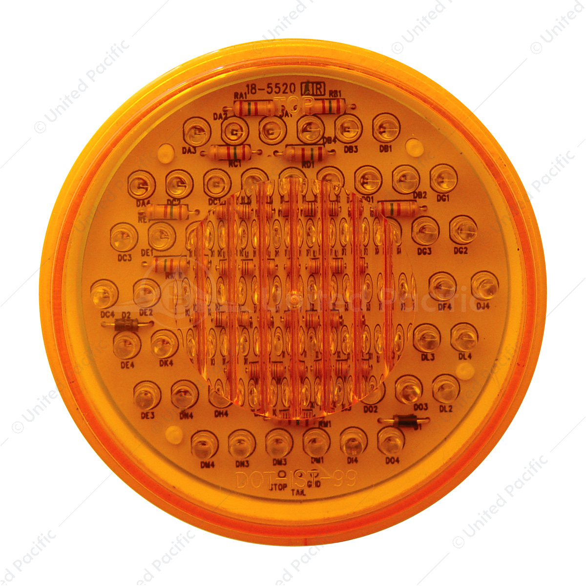 truck.upauto.com: 60 LED Round P/T/C Light - Amber (Bulk)