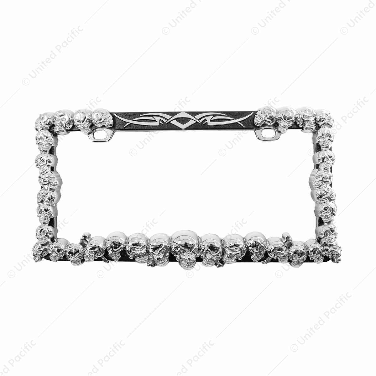 truck.upauto.com: Skull License Plate Frame - Chrome